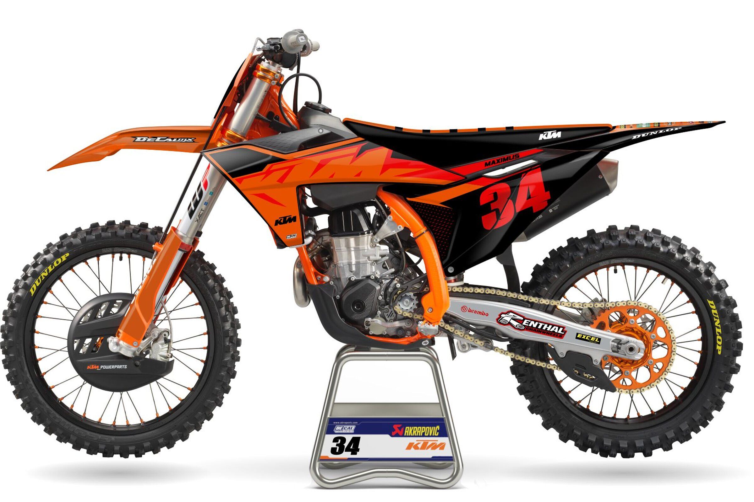 KTM SXF Orange/White MFG 2023 Semi Custom Complete Graphics Kit