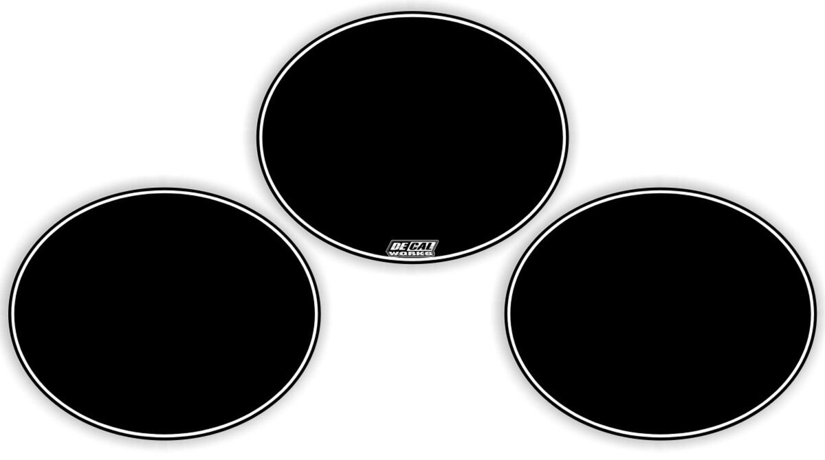 Red Bold Oval Number Plate DeCal Set