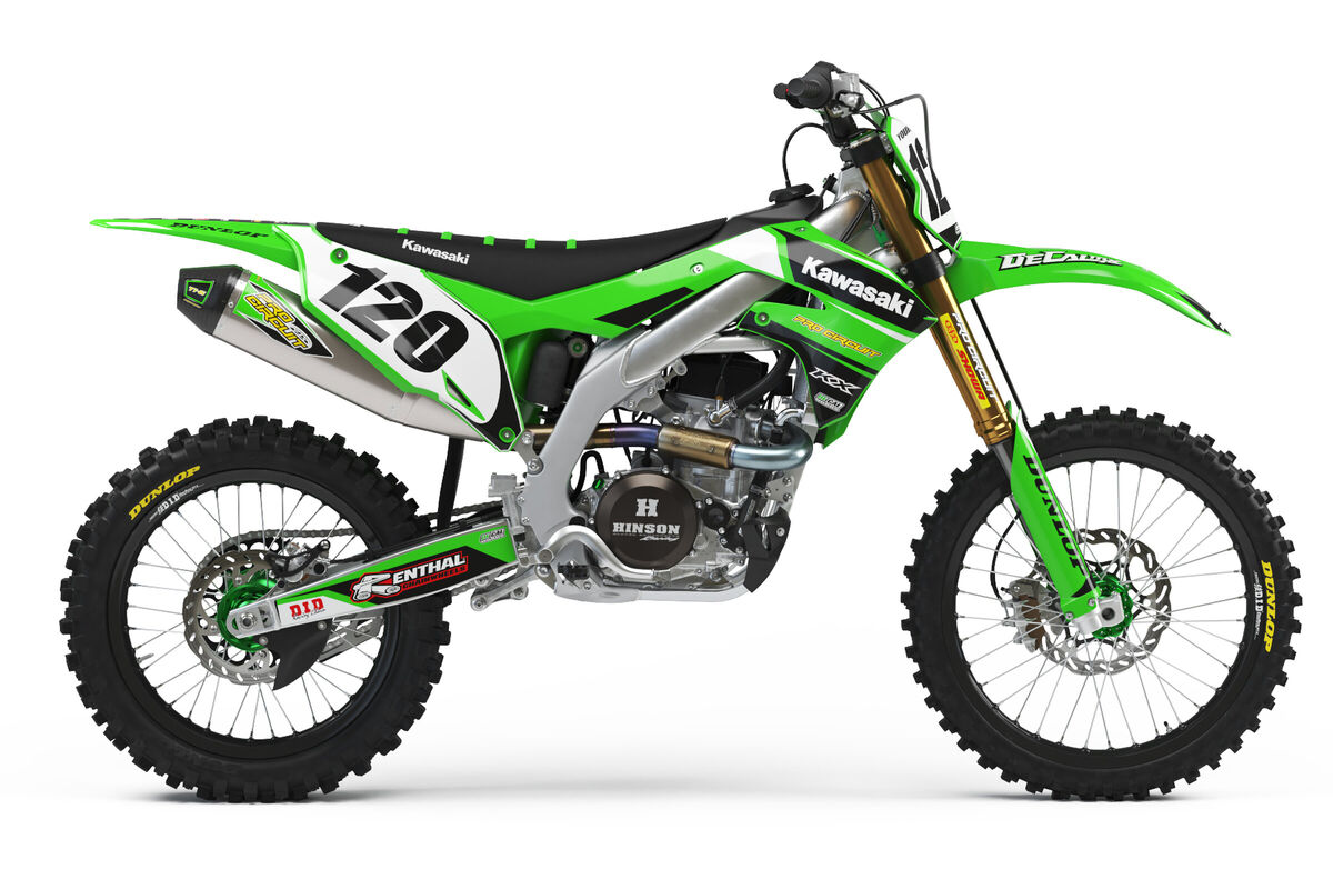 Kawasaki KX450F Black/White T-1 Semi Custom Rad Graphics Kit