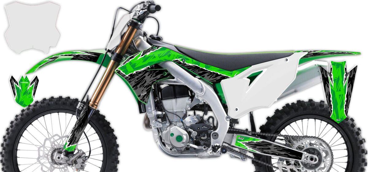 Kawasaki KX450F Black/Grey T-10 Semi Custom Rad Graphics Kit
