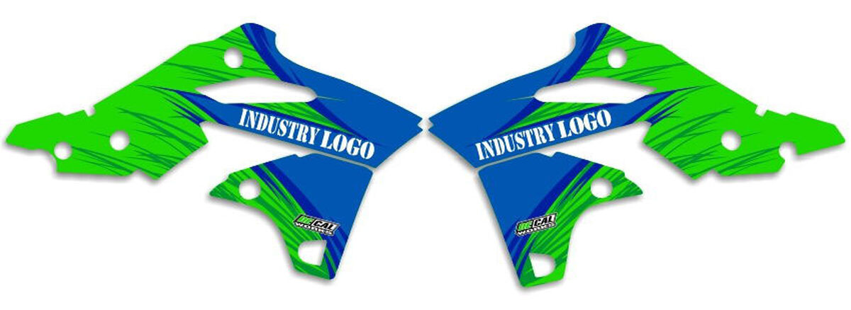 Kawasaki KX450F Green/Blue T-9 Semi Custom Rad Graphics Kit