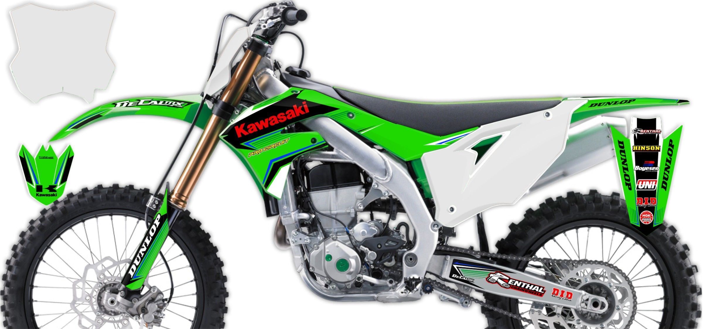 Kawasaki KX450F Green/Black T-12 Ready Made Full Graphics Kit