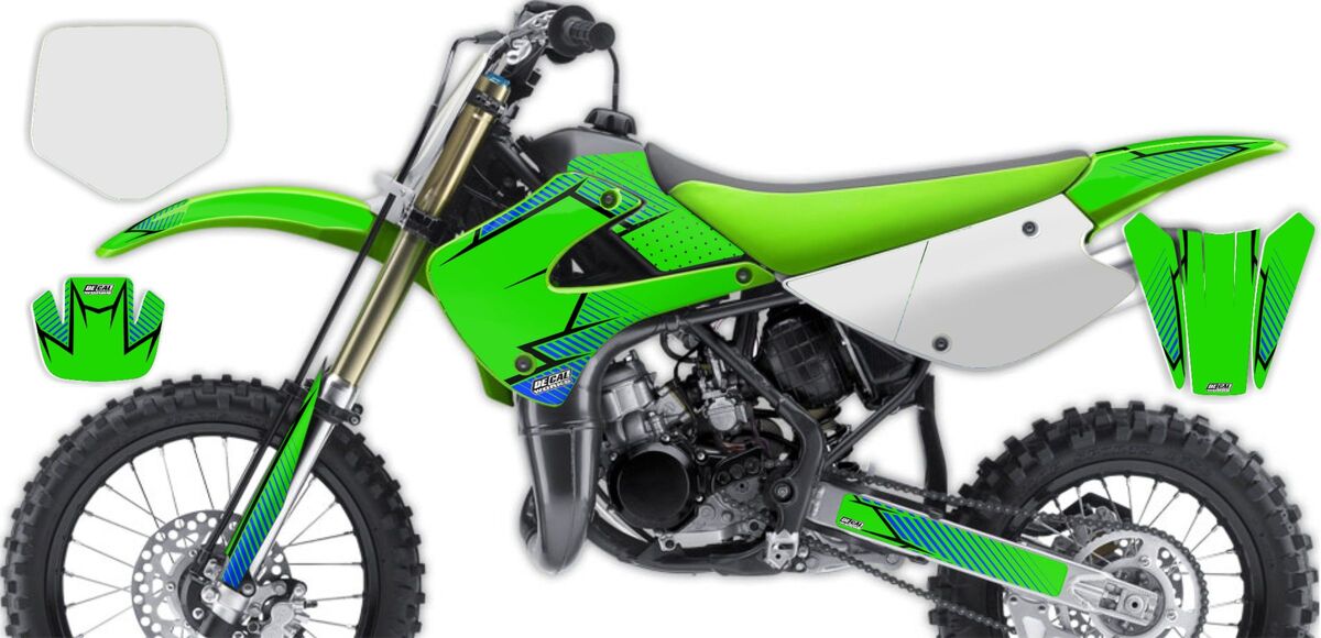 Kawasaki KX85 Green/Black T-11 Semi Custom Complete Graphics Kit
