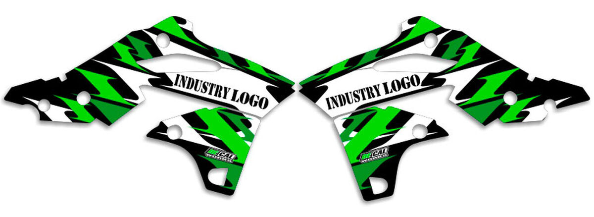 Kawasaki KX85 Black/White T-6 Semi Custom Complete Graphics Kit