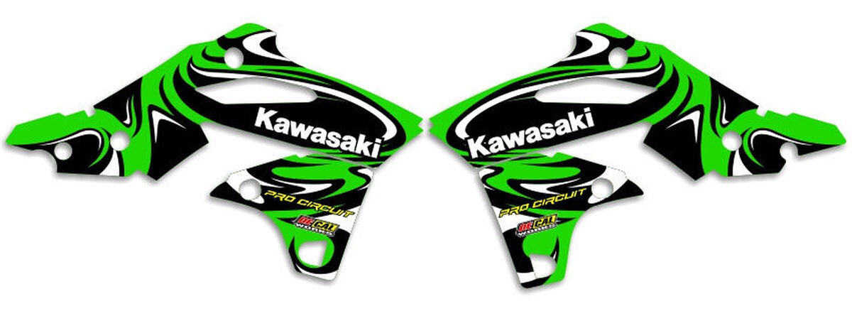 Kawasaki KX85 Green/Black T-7 Ready Made Complete Graphics Kit