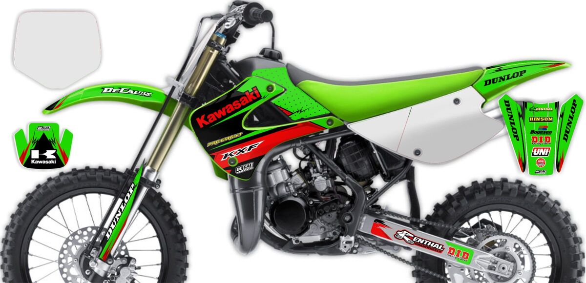 Kawasaki KX85 Black/Green T-15 Ready Made Full Graphics Kit
