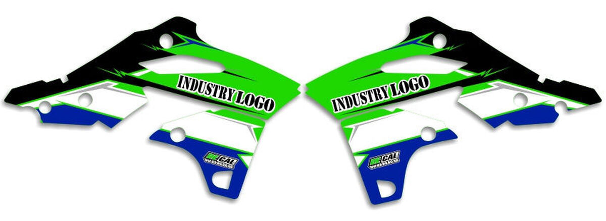 Kawasaki KX85 Black/Green T-15 Semi Custom Complete Graphics Kit