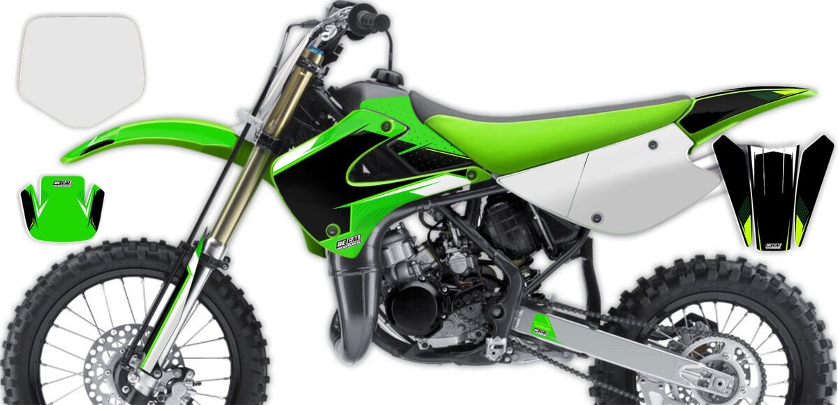 Kawasaki KX85 Green/Black T-16 Semi Custom Full Graphics Kit