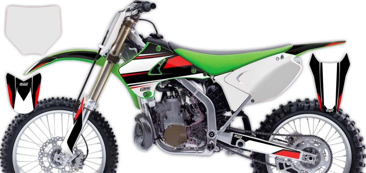 Kawasaki KX Black/White T-1 Semi Custom Rad Graphics Kit