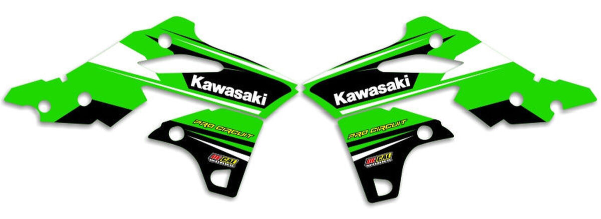 Kawasaki KX Green/Black T-1 Number Plate Graphics Kit