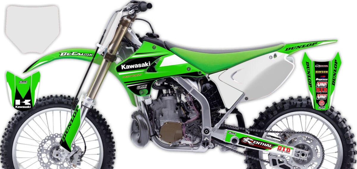 Kawasaki KX Green/Black T-1 Number Plate Graphics Kit