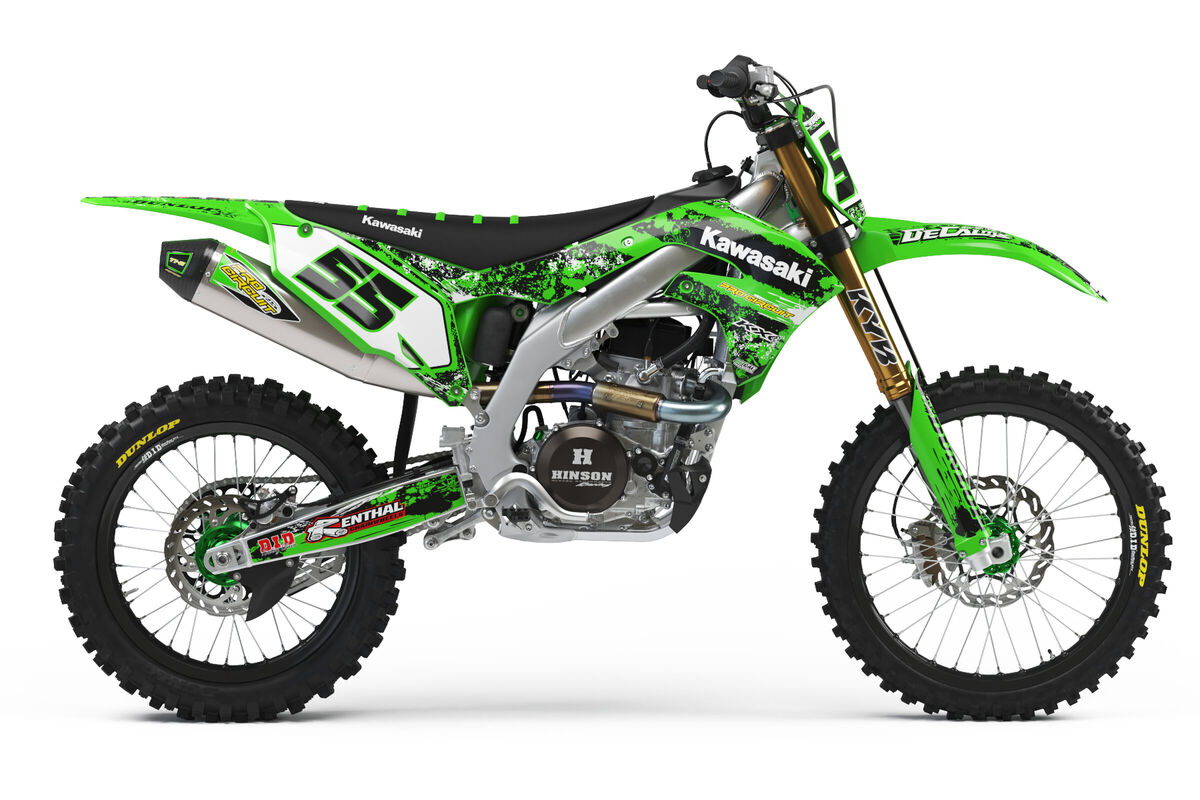 Kawasaki KX250F Black/Green T-5 Number Plate Graphics Kit