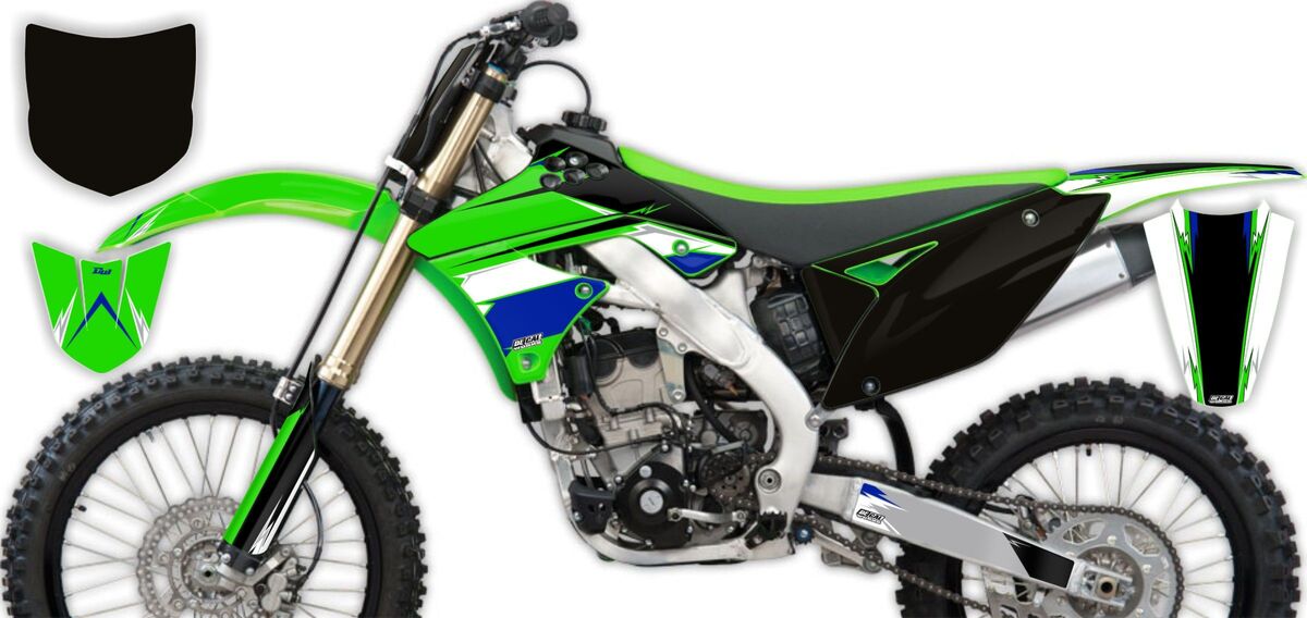 Kawasaki KX250F Green/Black T-15 Semi Custom Full Graphics Kit