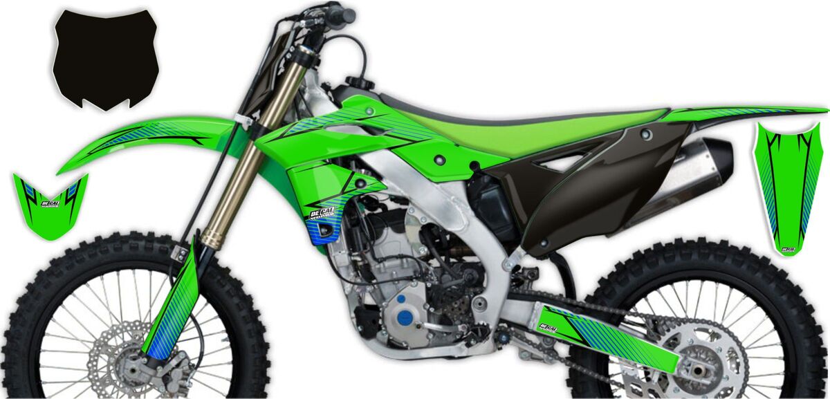 Kawasaki KX250F Green/Black T-11 Semi Custom Full Graphics Kit