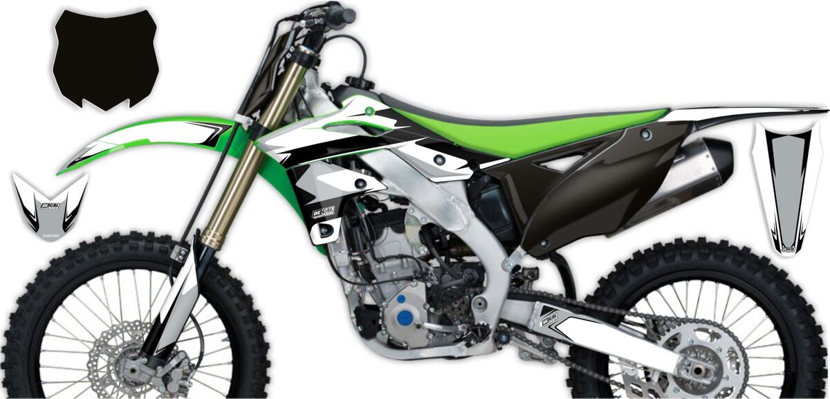 Kawasaki KX250F White/Black T-4 Semi Custom Full Graphics Kit