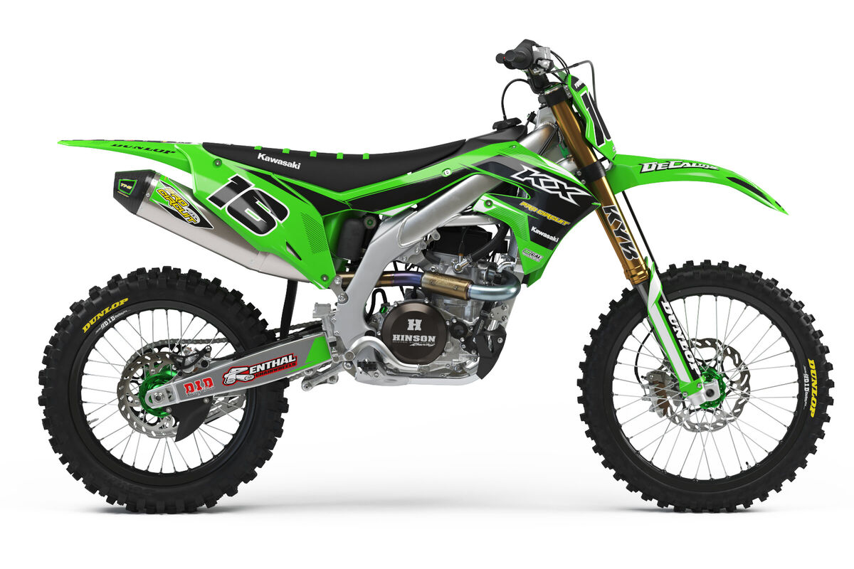 Kawasaki KX250F Grey/Black T-16 Ready Made Complete Graphics Kit