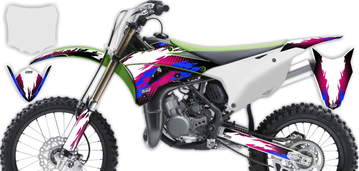 Kawasaki KX85 Black/Pink T-8 Semi Custom Complete Graphics Kit
