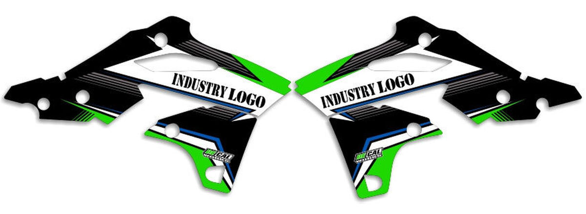 Kawasaki KX85 Black/White T-12 Semi Custom Full Graphics Kit