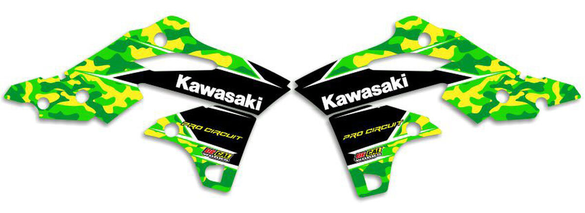 Kawasaki KX85 Green/Black Traditional Camo Ready Made Complete Graphics Kit