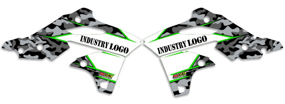 Kawasaki KX85 Black/White Traditional Camo Semi Custom Full Graphics Kit