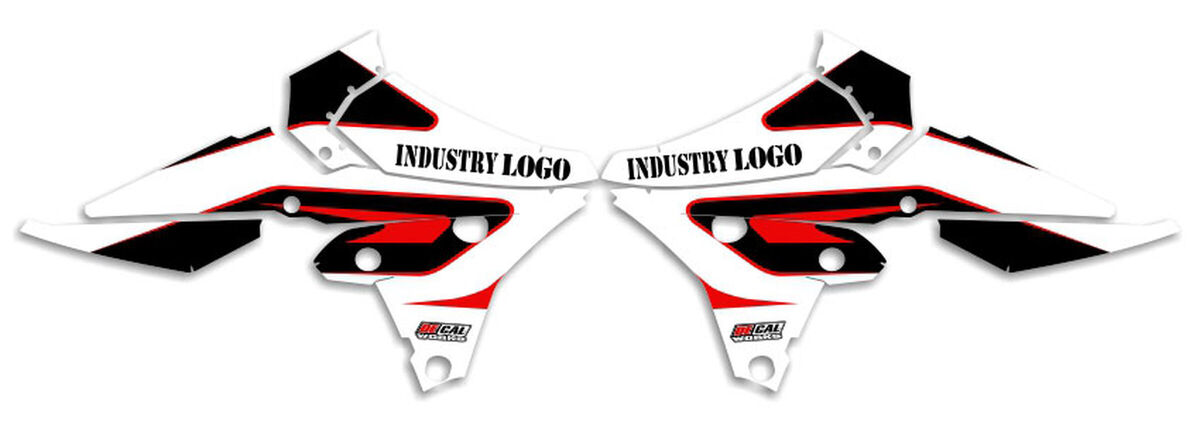 Yamaha YZ450F White/Black T-2 Semi Custom Complete Graphics Kit