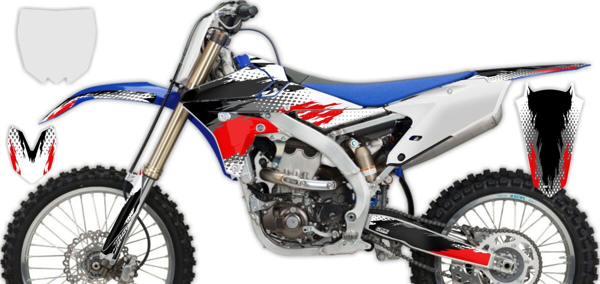 Yamaha YZ450F White/Grey T-8 Semi Custom Full Graphics Kit