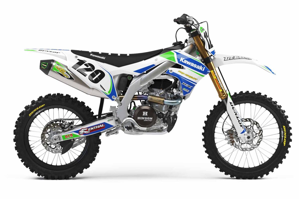 Kawasaki KX450F Black/White T-1 Semi Custom Full Graphics Kit