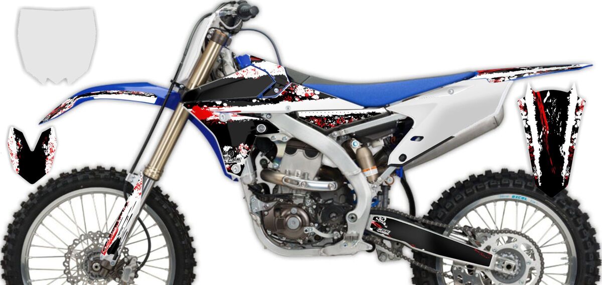 Yamaha YZ450F White/Black T-5 Semi Custom Full Graphics Kit