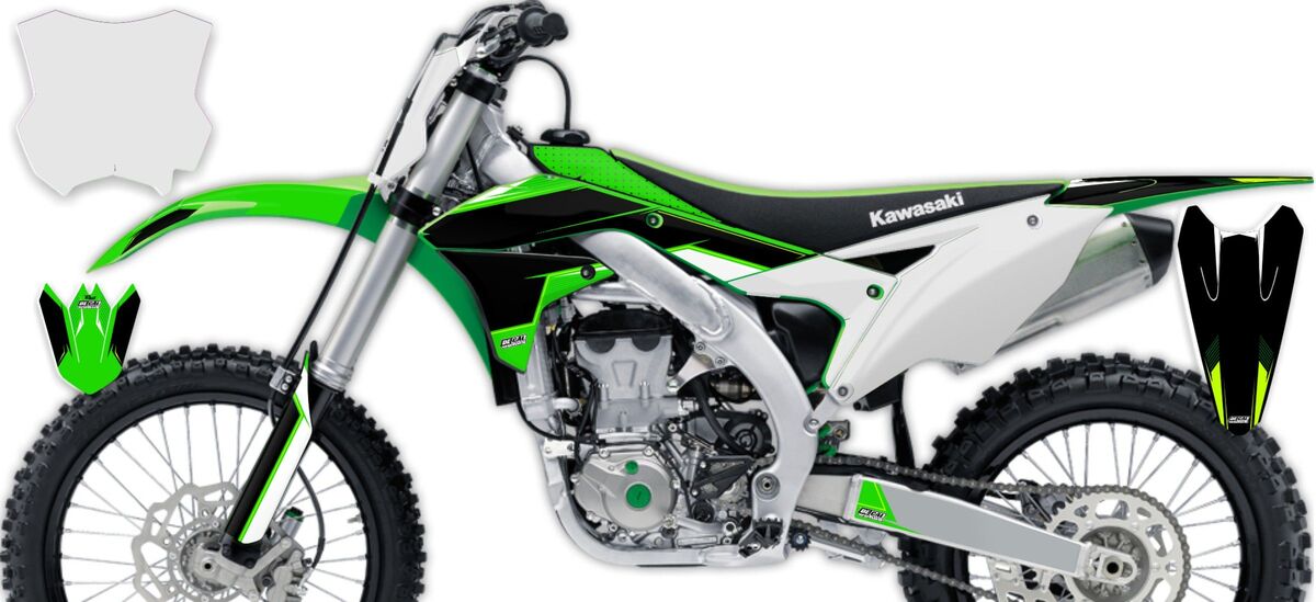 Kawasaki KX450F Green/Black T-16 Semi Custom Full Graphics Kit