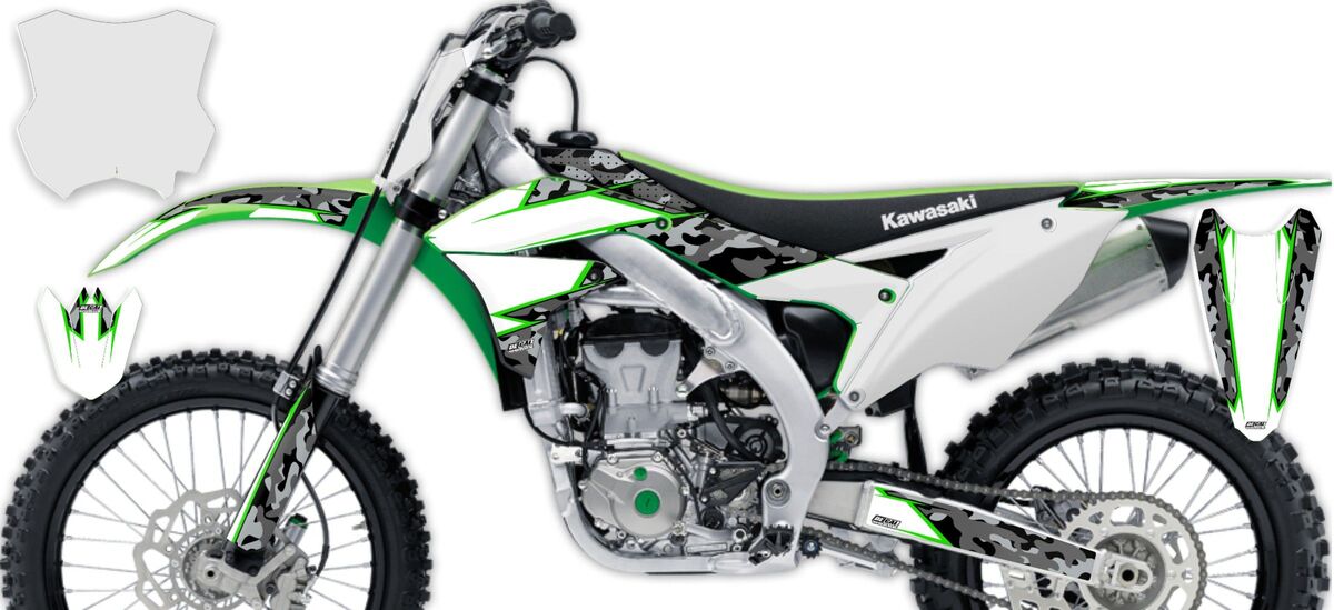 Kawasaki KX450F Black/White Traditional Camo Semi Custom Complete ...