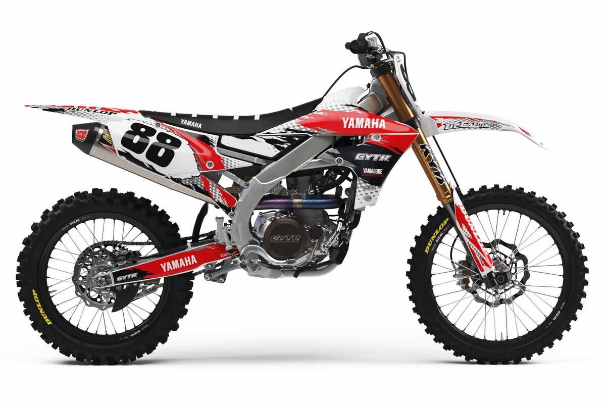 Yamaha YZ450F White/Grey T-8 Semi Custom Complete Graphics Kit