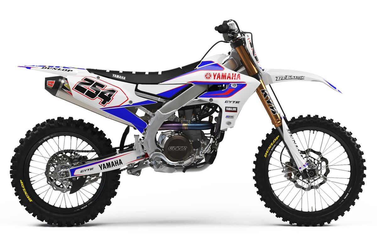 Yamaha YZ450F White/Black T-2 Semi Custom Full Graphics Kit
