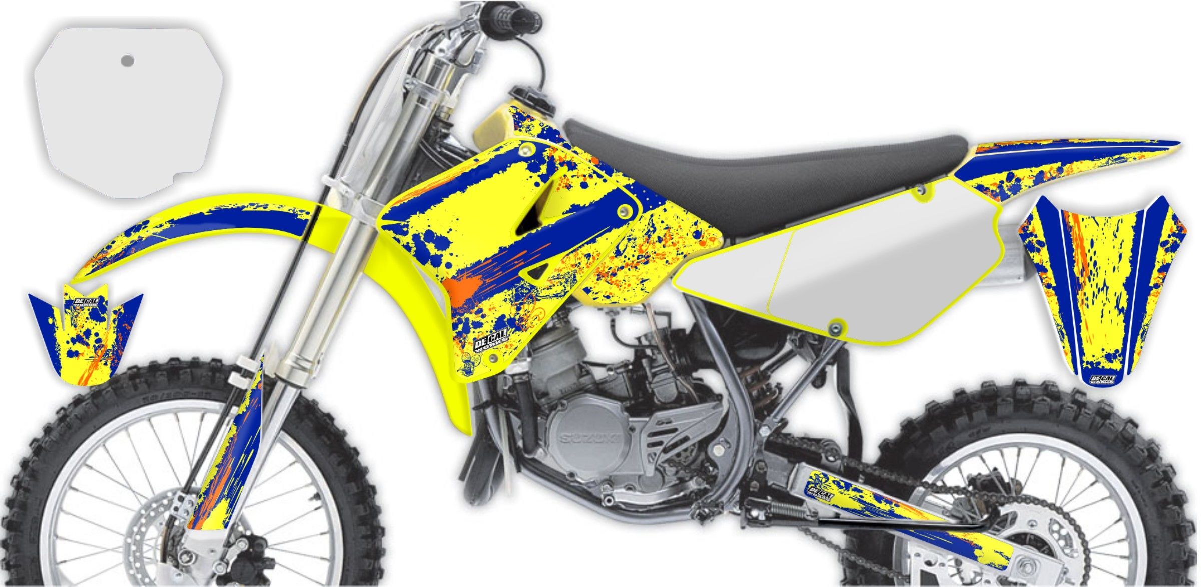 Suzuki RM85 Blue/Yellow T-5 Semi Custom Complete Graphics Kit