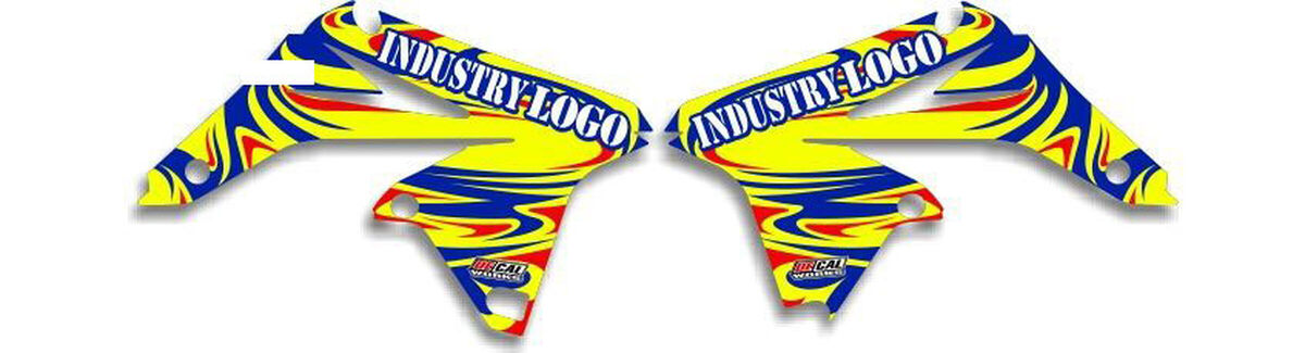 Suzuki RM85 Blue/Yellow T-7 Semi Custom Rad Graphics Kit