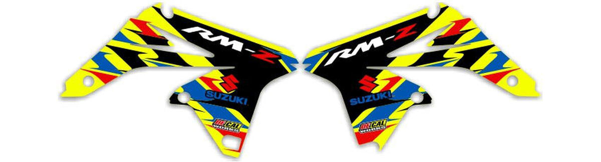 Suzuki RM85 Yellow/Black T-6 Number Plate Graphics Kit