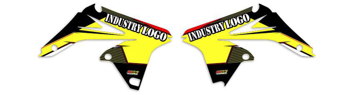 Suzuki RM85 Black/Yellow T-16 Semi Custom Rad Graphics Kit