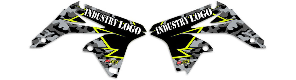 Suzuki RM85 Black/Yellow Traditional Camo Semi Custom Complete Graphics Kit