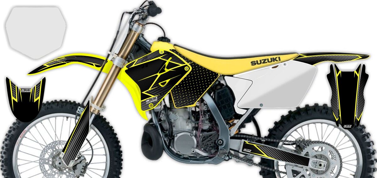 Suzuki RM125 Black/Yellow T-11 Semi Custom Rad Graphics Kit