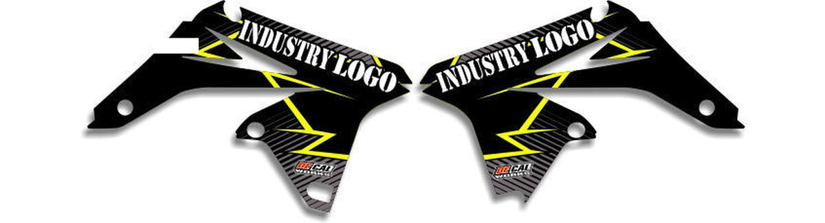Suzuki RM125 Black/Yellow T-11 Semi Custom Complete Graphics Kit