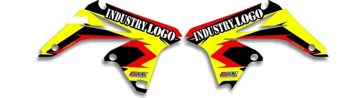 Suzuki RM125 Black/Yellow T-4 Semi Custom Complete Graphics Kit