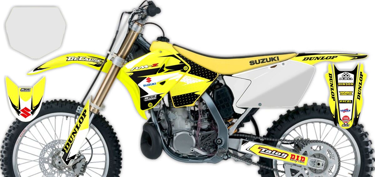 Suzuki RM125 Yellow/Black T-4 Ready Made Full Graphics Kit