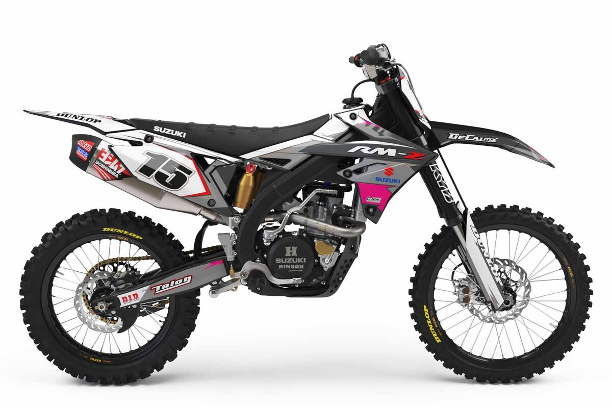 Suzuki RM125 Black/Yellow T-15 Number Plate Graphics Kit