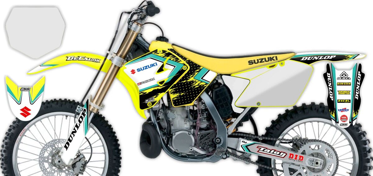 Suzuki RM125 Black/White T-17 Ready Made Full Graphics Kit