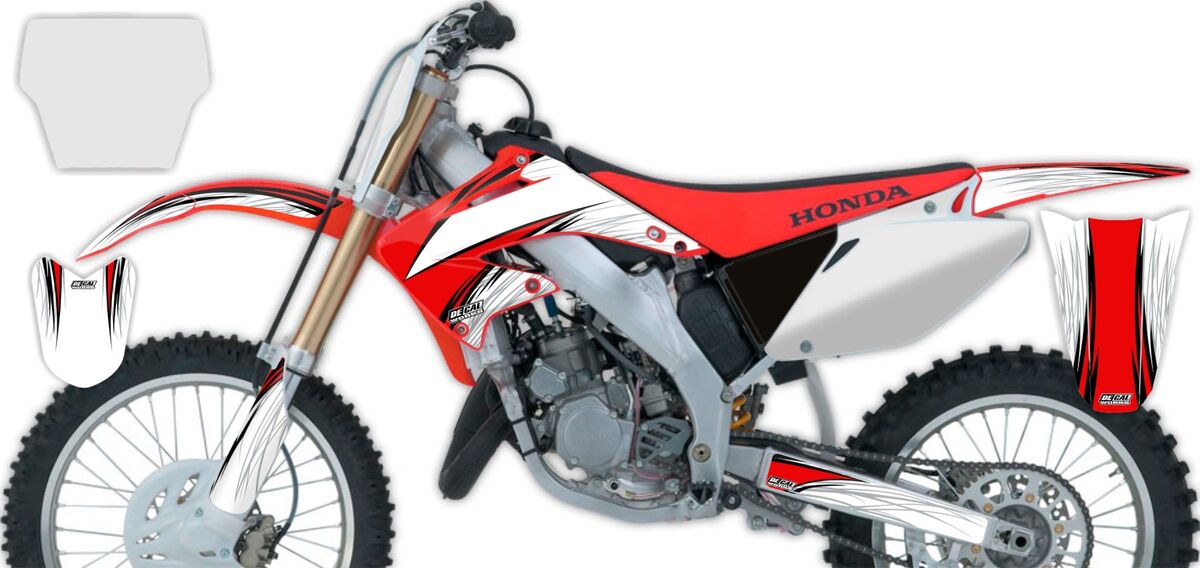 Honda CR125 White/Red T-9 Semi Custom Full Graphics Kit