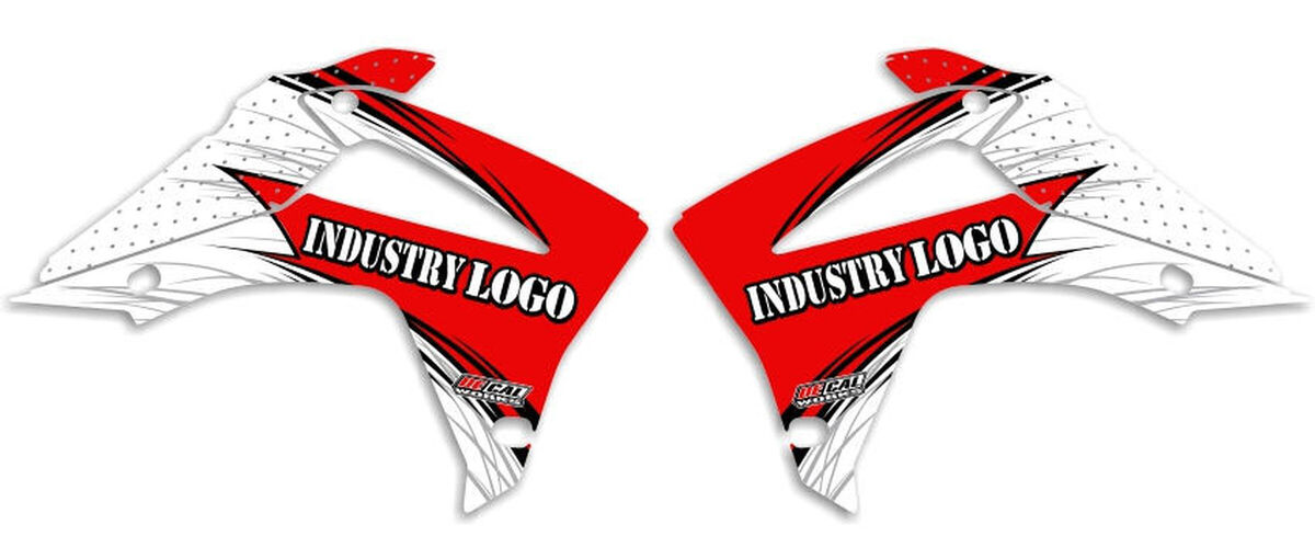 Honda CR125 White/Red T-9 Semi Custom Rad Graphics Kit
