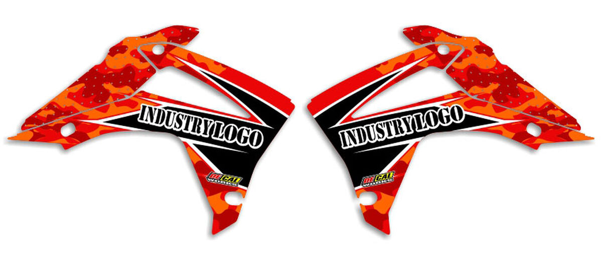 Honda CR125 Red/Black Traditional Camo Semi Custom Full Graphics Kit