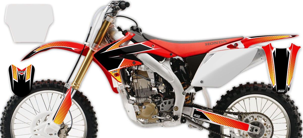 Honda CRF450 Red/Black T-11 Semi Custom Full Graphics Kit