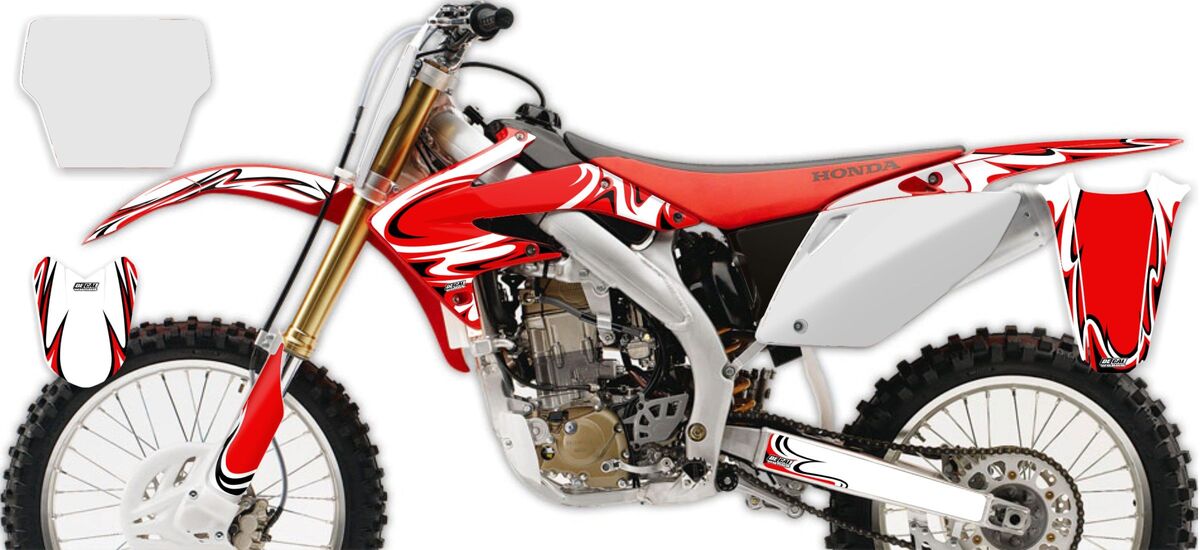 Honda CRF450 White/Red T-7 Semi Custom Complete Graphics Kit
