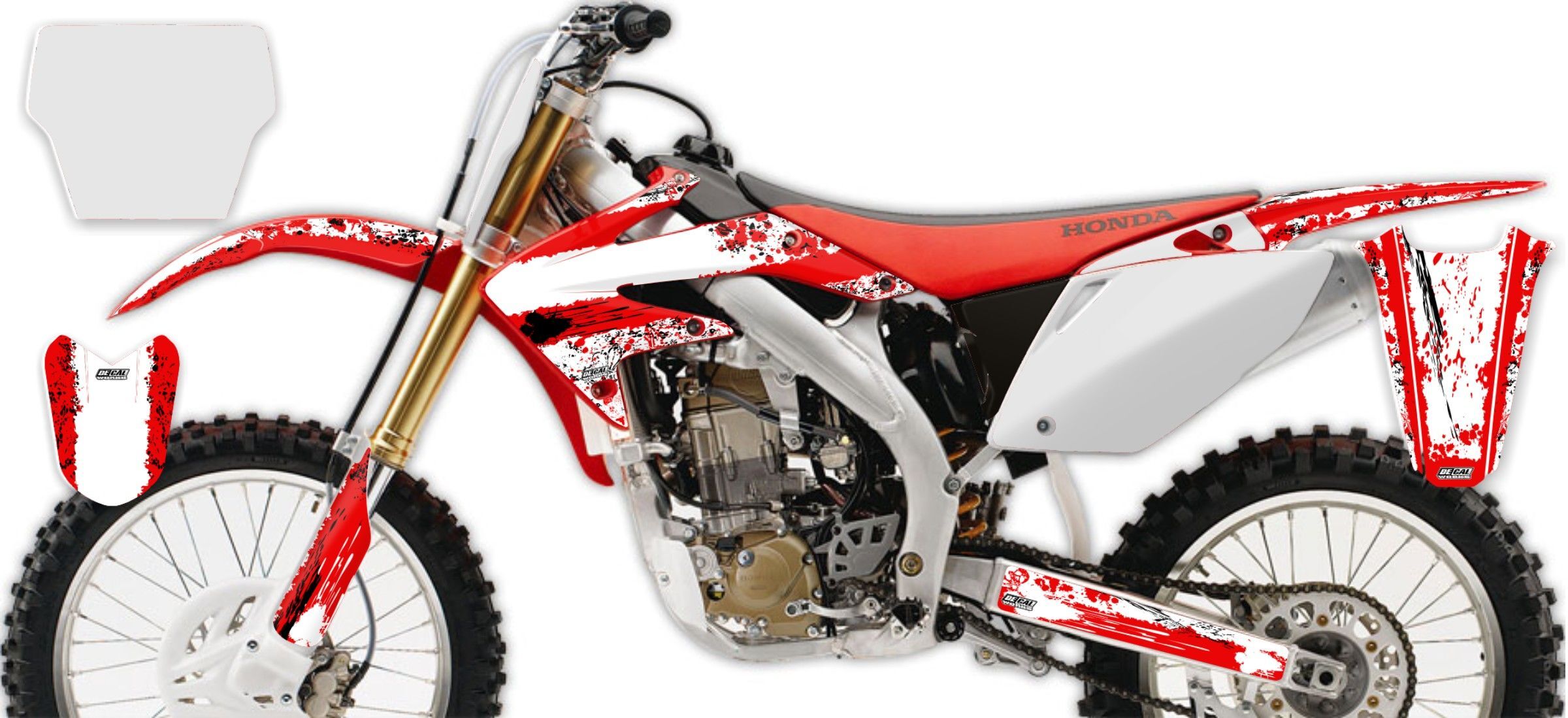 Honda CRF450 Red/White T-5 Semi Custom Complete Graphics Kit