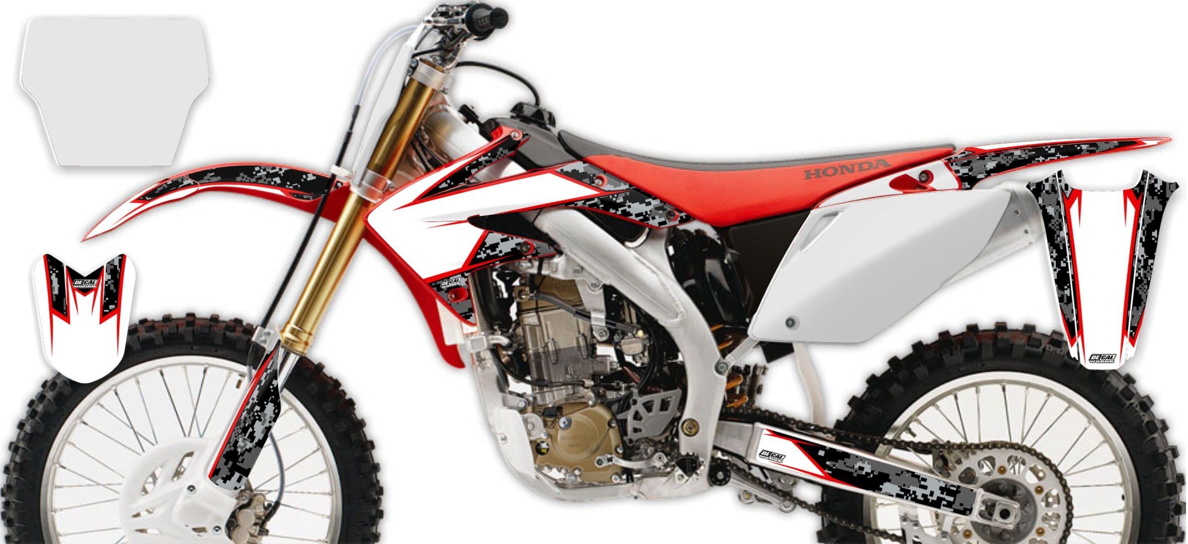 Honda CRF450 Black/White Digital Camo Semi Custom Full Graphics Kit